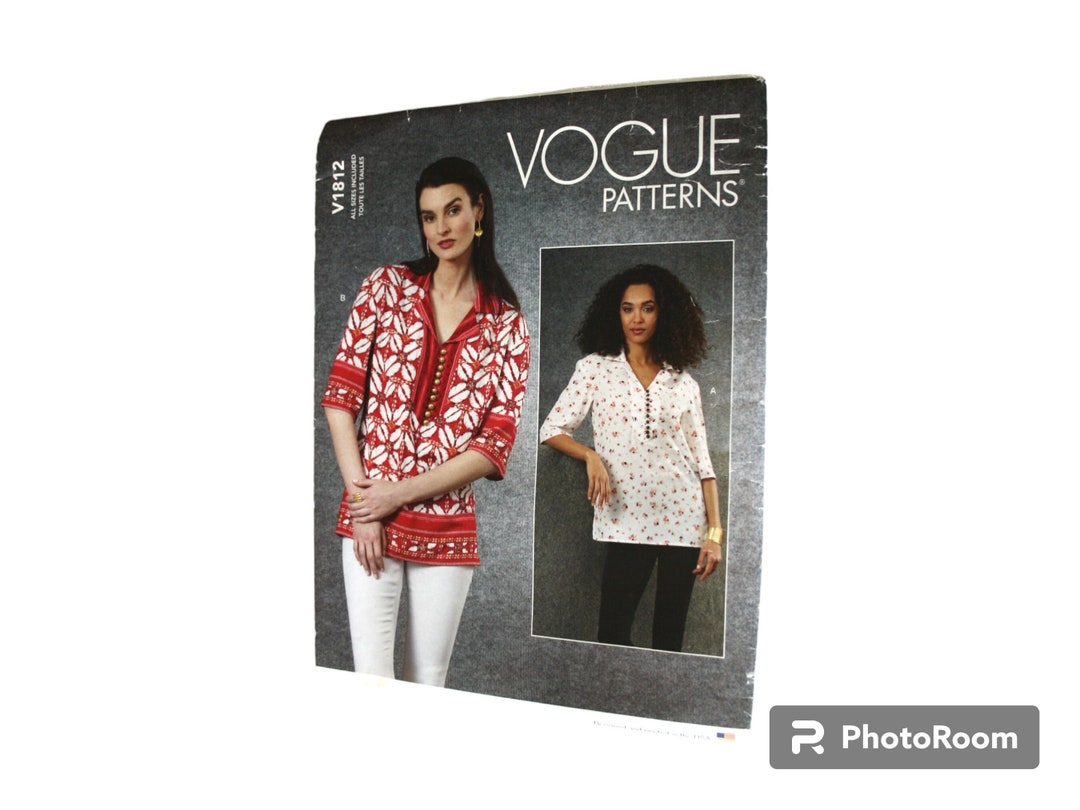 Vogue V1812 EASY Tunic Sewing Pattern Womens Size 4 - 26 Loose Fitting ...