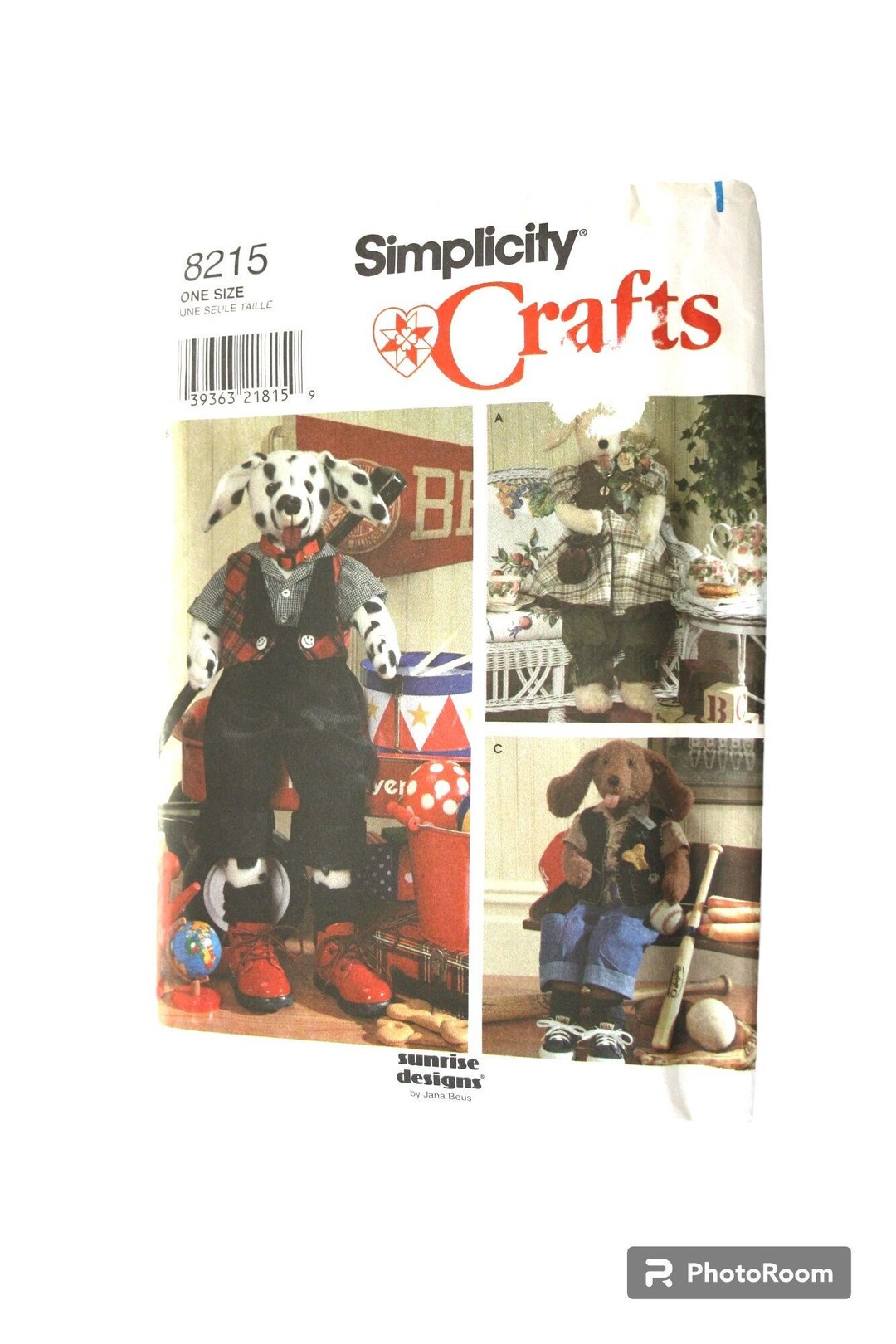 Stuffed DOG and CLOTHES Sewing Pattern Simplicity 8215 30" /76cm Dog in ...