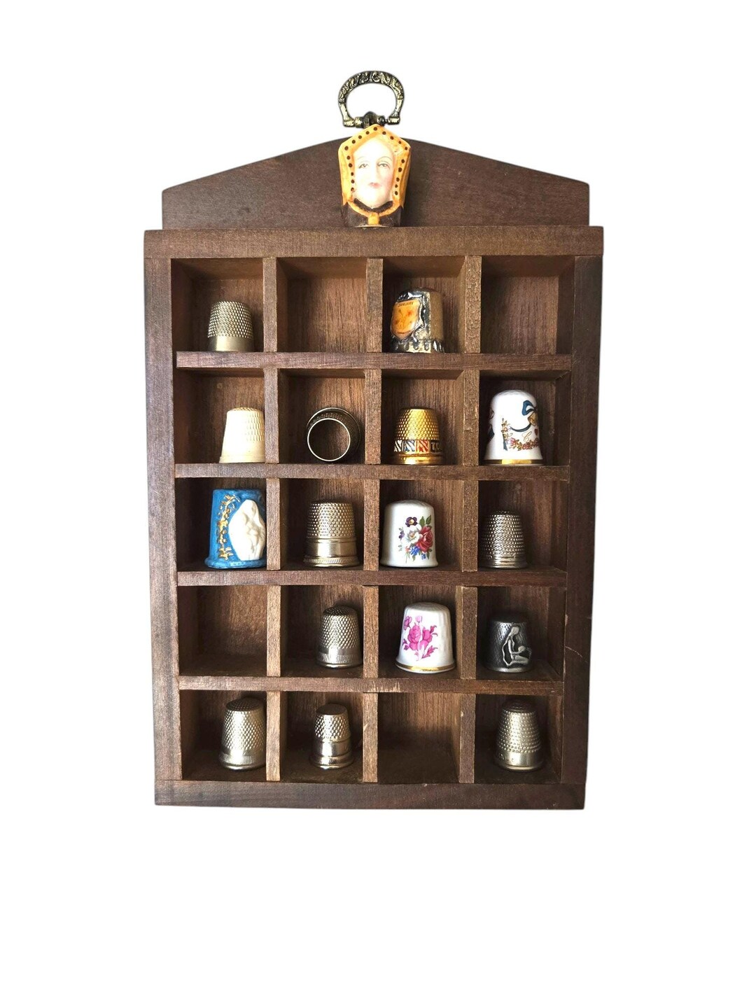 THIMBLE Collection With Wooden Display Box for Wall Hanging INCLUDES 17 ...