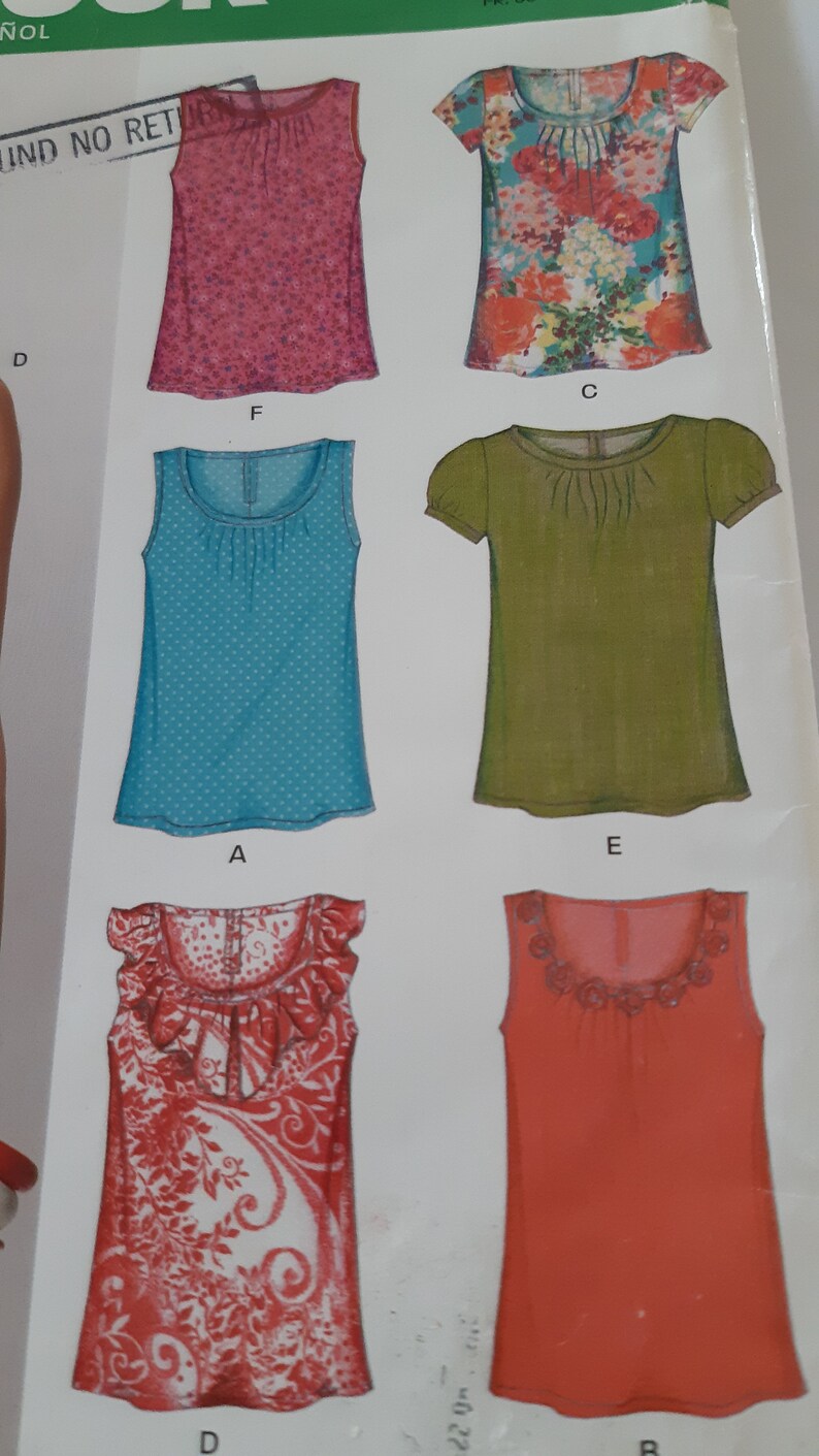 New Look 6895 Sewing Pattern Women's /misses' Top - Etsy