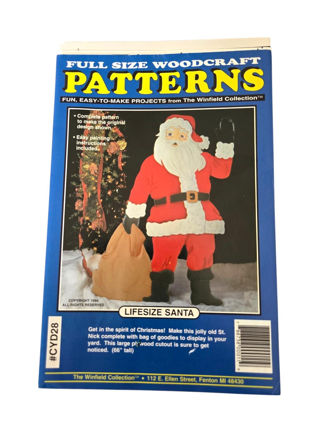 SANTA LIFESIZE Woodworking Pattern Christmas Woodcraft, the Winfield ...