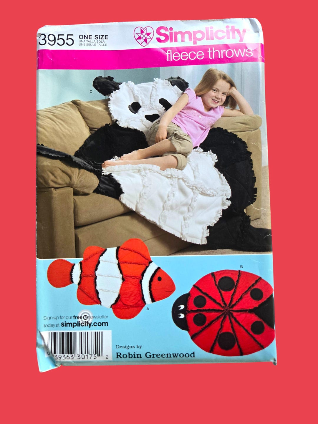 Fleece Throws RAG QUILTS Sewing Patterns Panda Bear, Clown Fish, Lady ...
