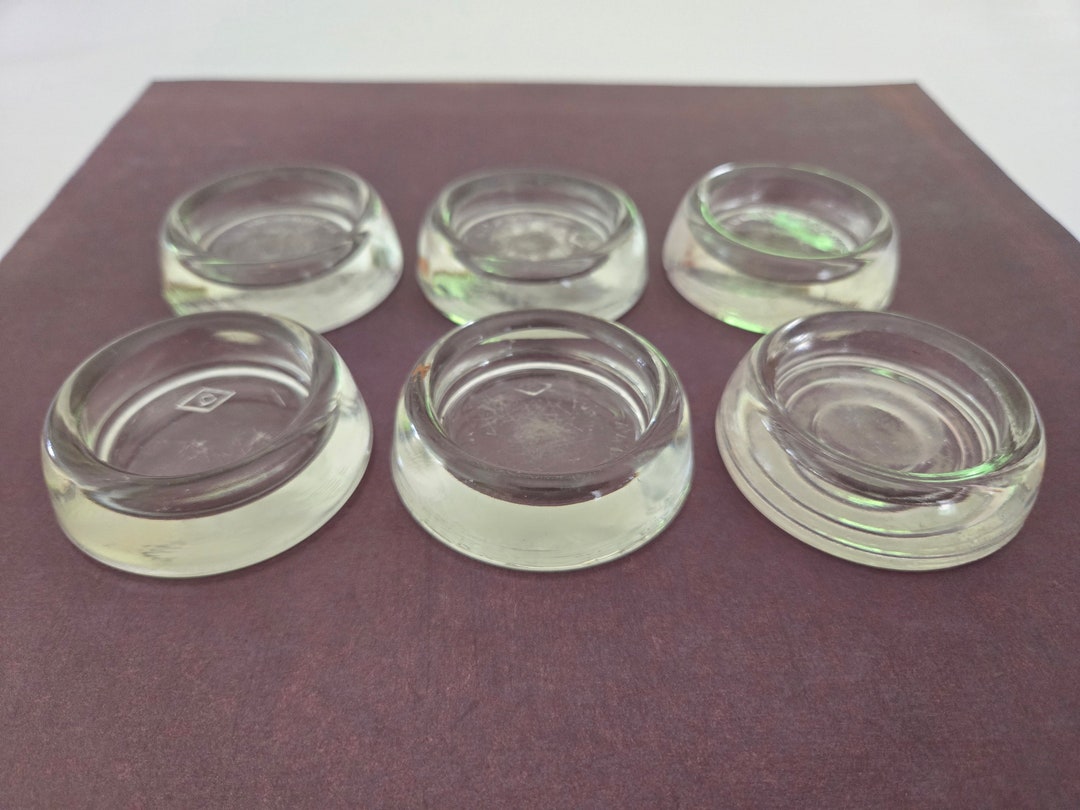 6 GLASS Casters Furniture Coasters for Tables /chairs Protect Flooring ...