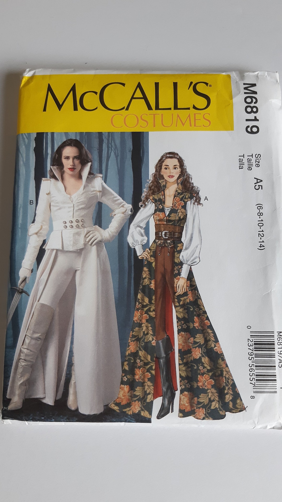 Mccalls M6819 Steampunk Gothic Costume Sew Pattern UNCUT Size 6 8 10 12 ...