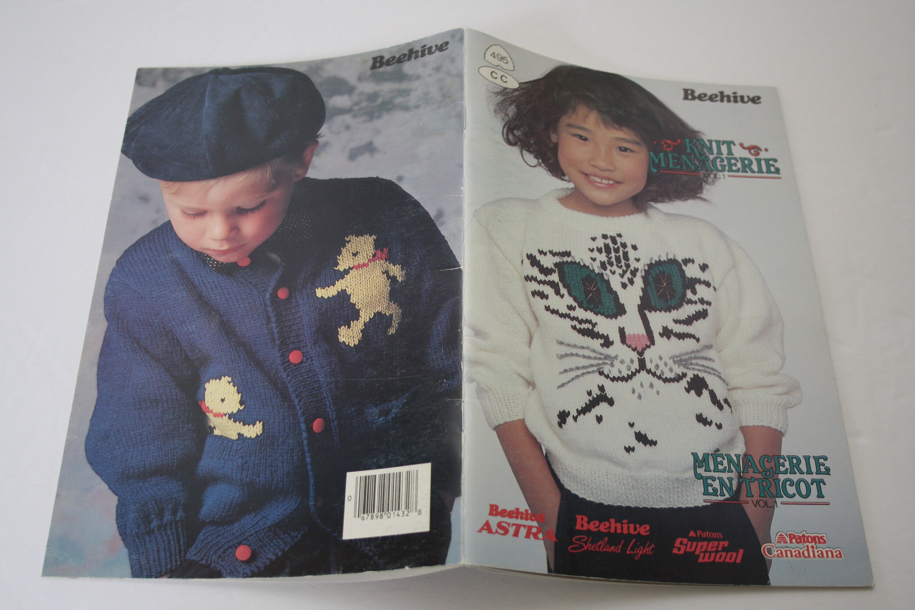 Patons 499 Beehive Animal Picture Sweater Knitting Patterns Dragon Cats ...