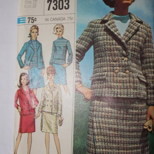 Womens 1960s Patterns Jacket and Skirt, Over Blouse Suit Size 12 Bust ...