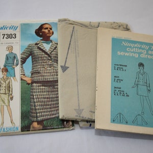Womens 1960s Patterns Jacket and Skirt, Over Blouse Suit Size 12 Bust ...