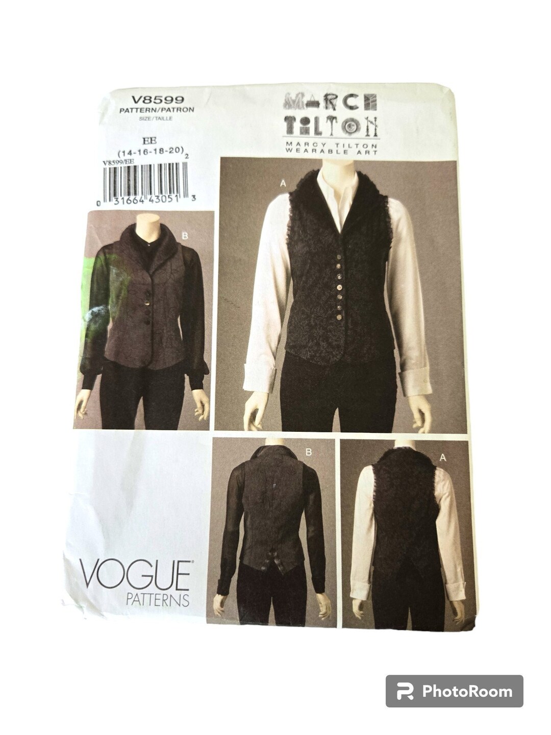 Marcy Tilton Vogue V8599 8599 Size 14 16 18 20 Womens EASY Designer ...