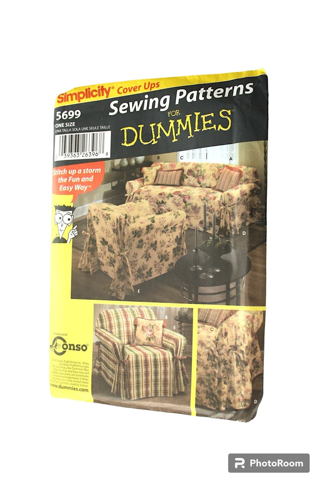 Slip Cover Patterns DIY Covers for Sofa Couch Chairs and Pillows UNCUT ...