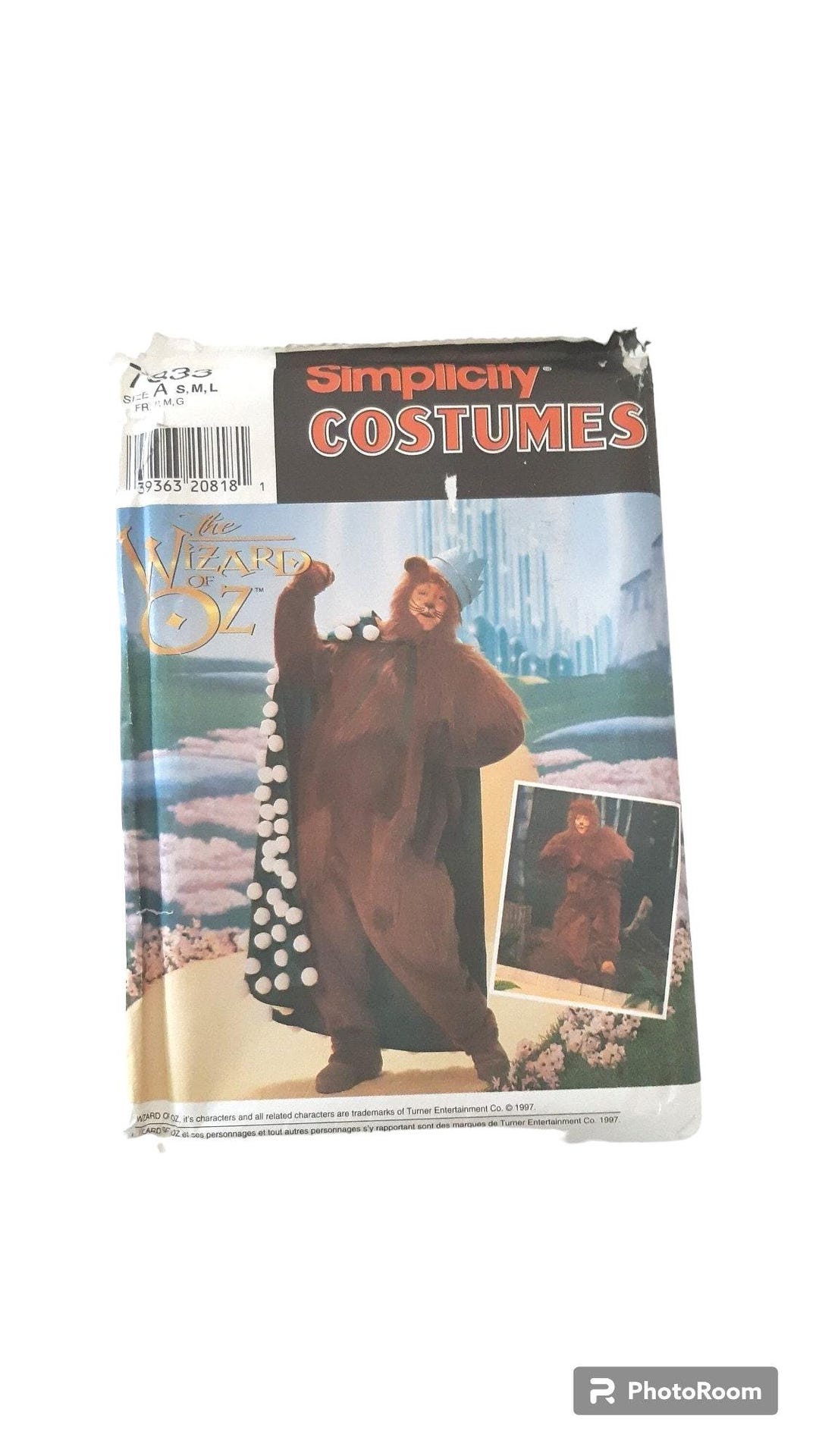 LION Sewing Pattern WIZARD of Oz Adult Costume Sizes S-m-l /chest 34-44 ...