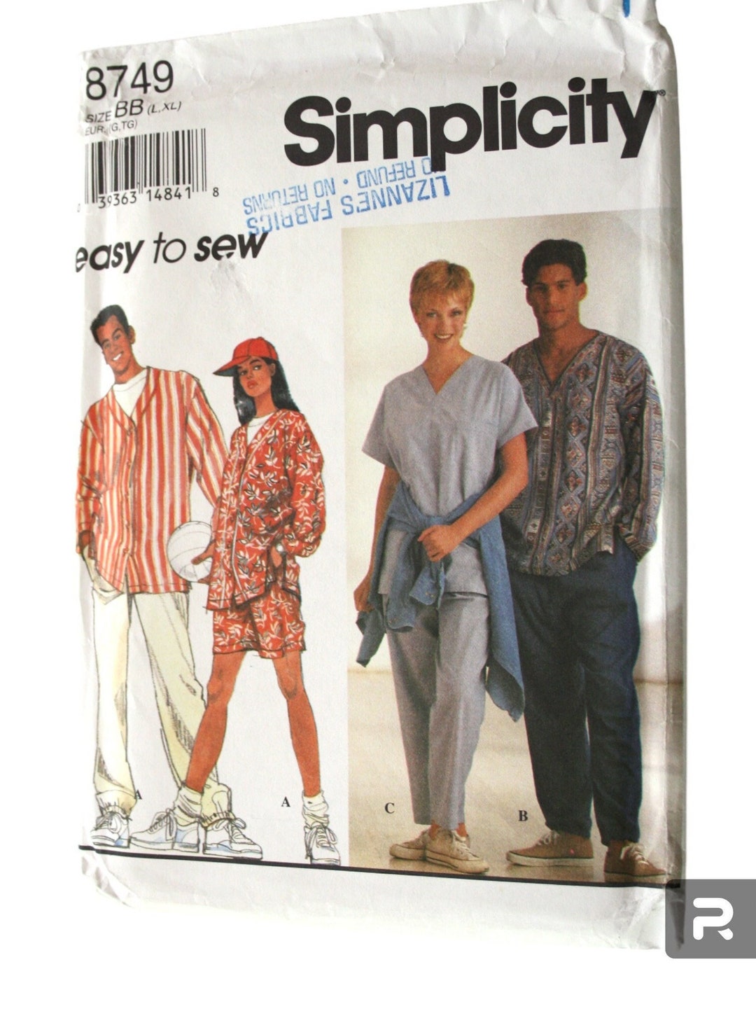 ADULT and TEEN Athletic Pull on Pants Shorts Cap Shirts Pattern Size 42 ...