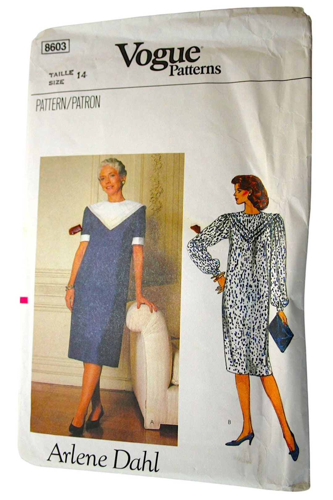 Womens Size 14 Loose Fitting Dress Sewing Pattern, Designer Arlene Dahl ...