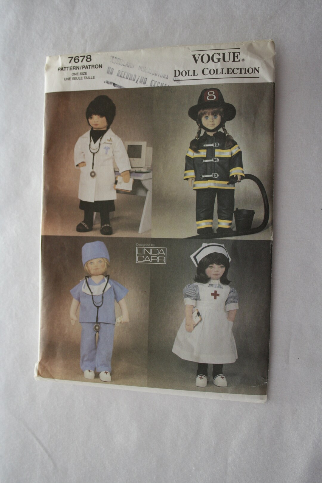 Vogue 7678 DOLL UNIFORM Sewing Patterns 18 Dolls Nurse Doctor ...