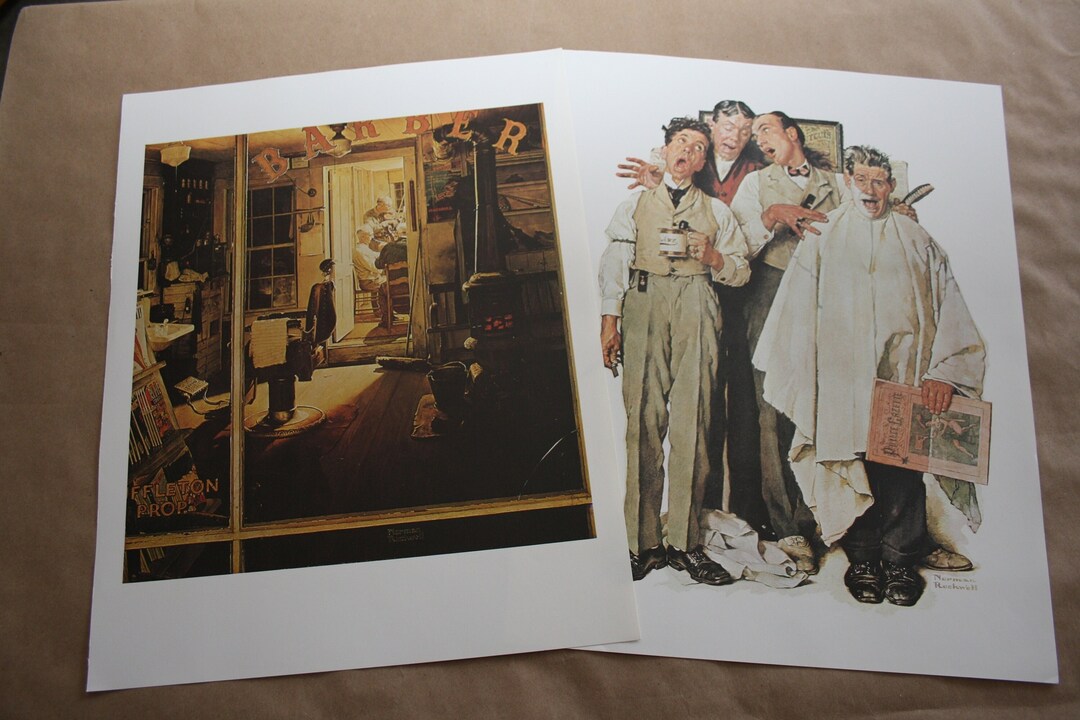 2 Larger Size NORMAN Rockwell Prints Shuffleton's - Etsy