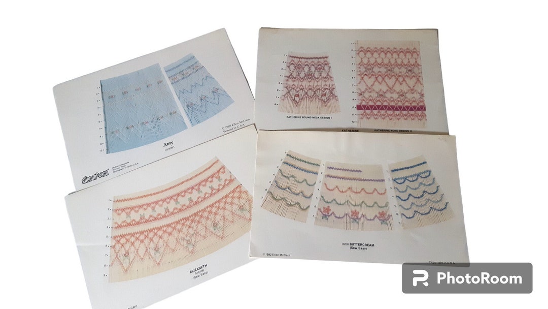 Smocking Design Pattern Templates for Girl's Dresses by Various ...