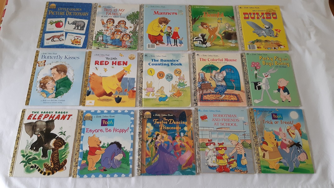 Vintage Little Golden Books for Toddlers Children SET of 15 Assorted ...