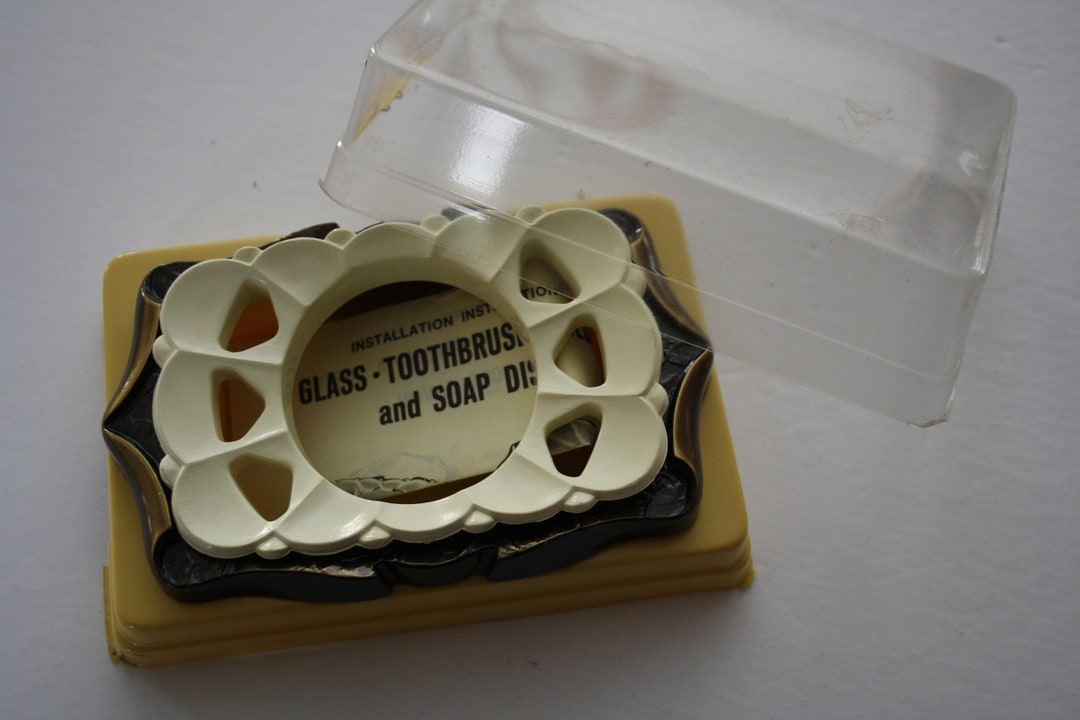 Metal Toothbrush Holder and Cup Holder Wall Mount, NEW Vintage AMEROCK ...