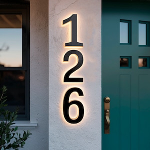 Lighted House Numbers LED Address Numbers Modern House Numbers Backlit ...