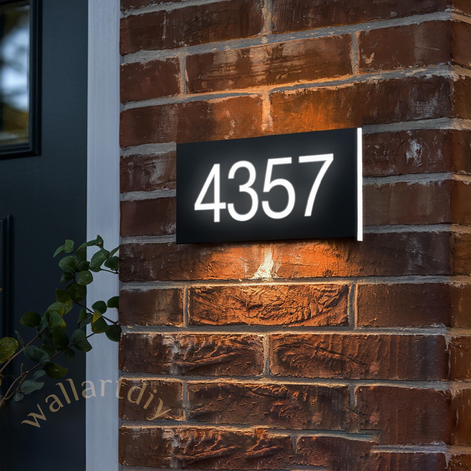 LED Backlit House Number Sign: Modern Illuminated Address Plaque for ...