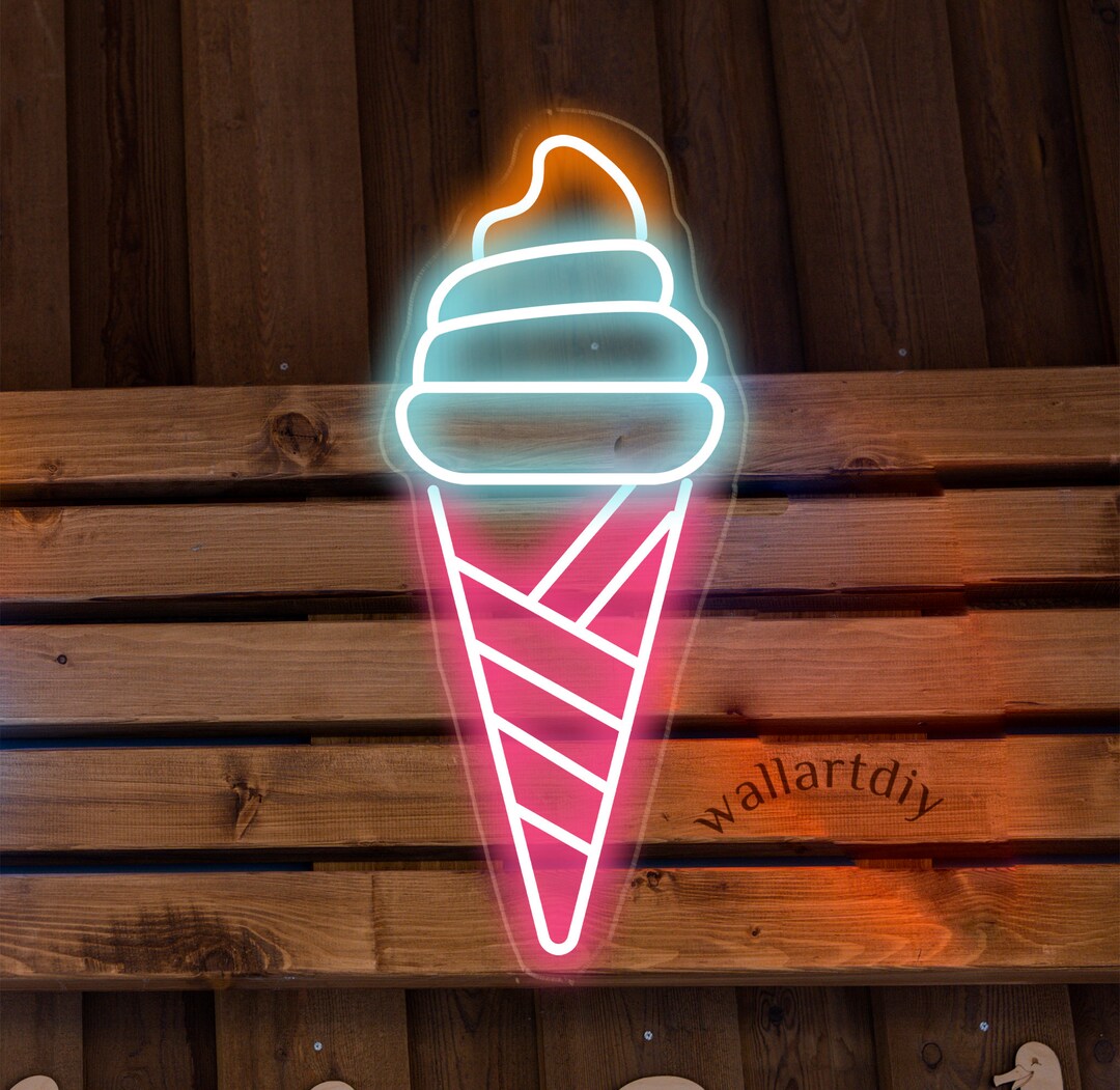 Handmade Ice Cream Neon Sign Cute Ice Cream Wall Light Cute Neon Sign ...