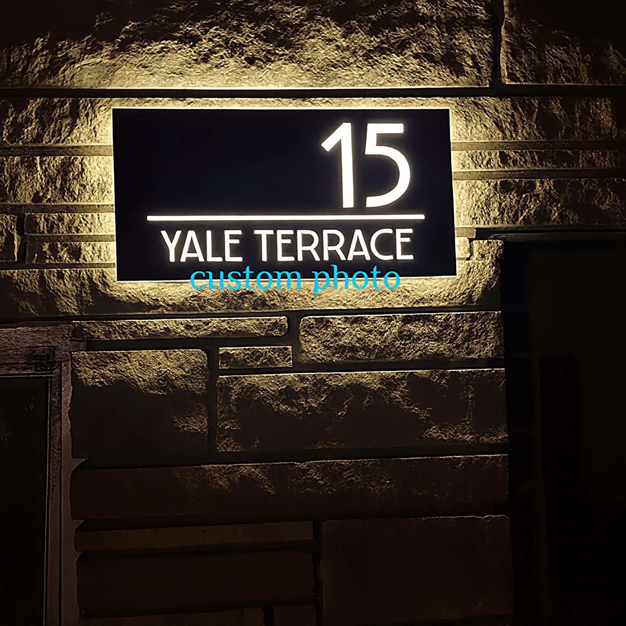 LED Backlit House Number Sign: Modern Illuminated Address Plaque for ...
