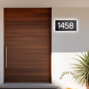 LED Backlit House Number Sign: Modern Metal & Acrylic Address Plaque ...