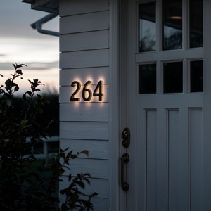 Illuminated House Numbers LED Address Numbers Modern Lighted House ...