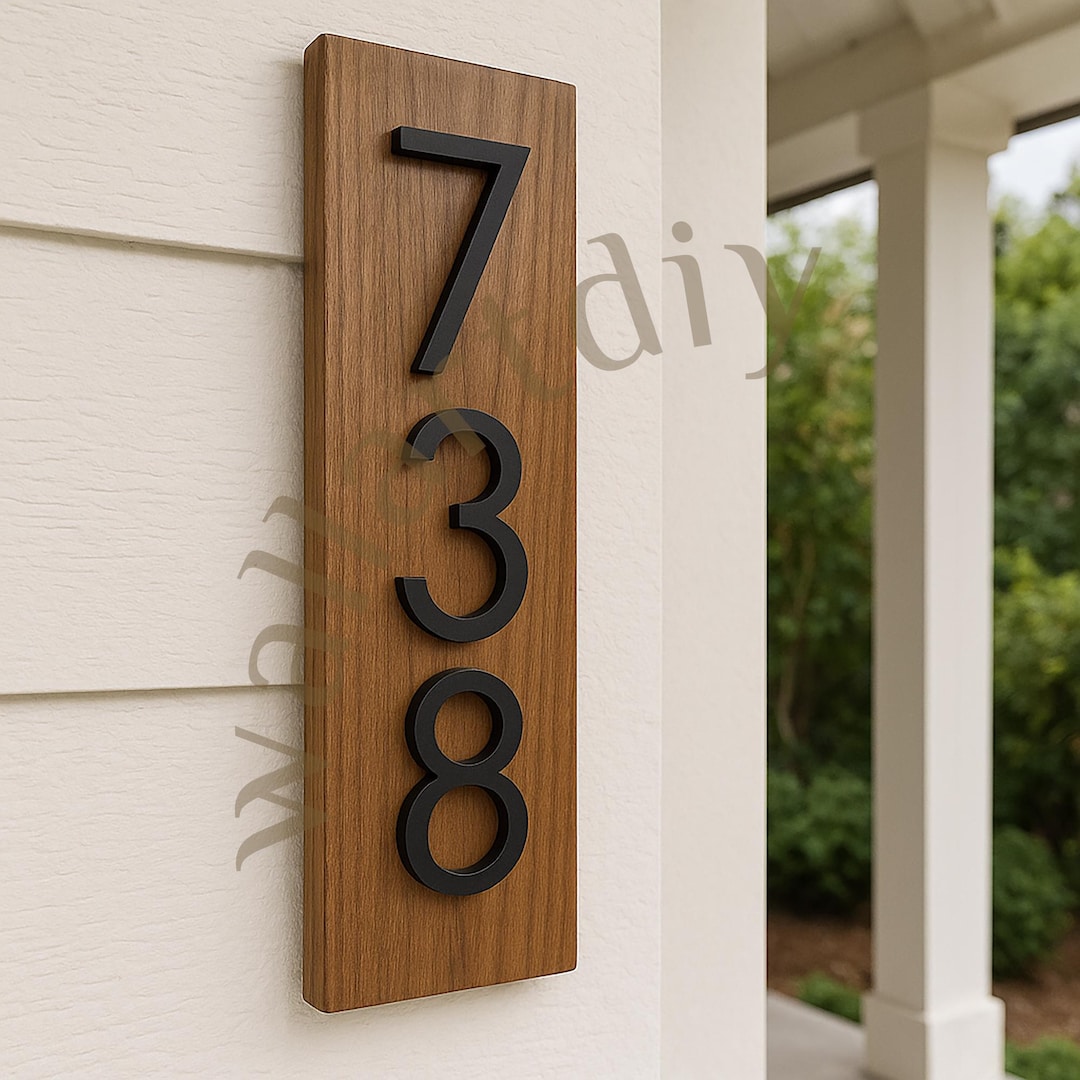 3/4/5/6 Inch Modern Floating Acrylic House Numbers, Self-adhesive ...