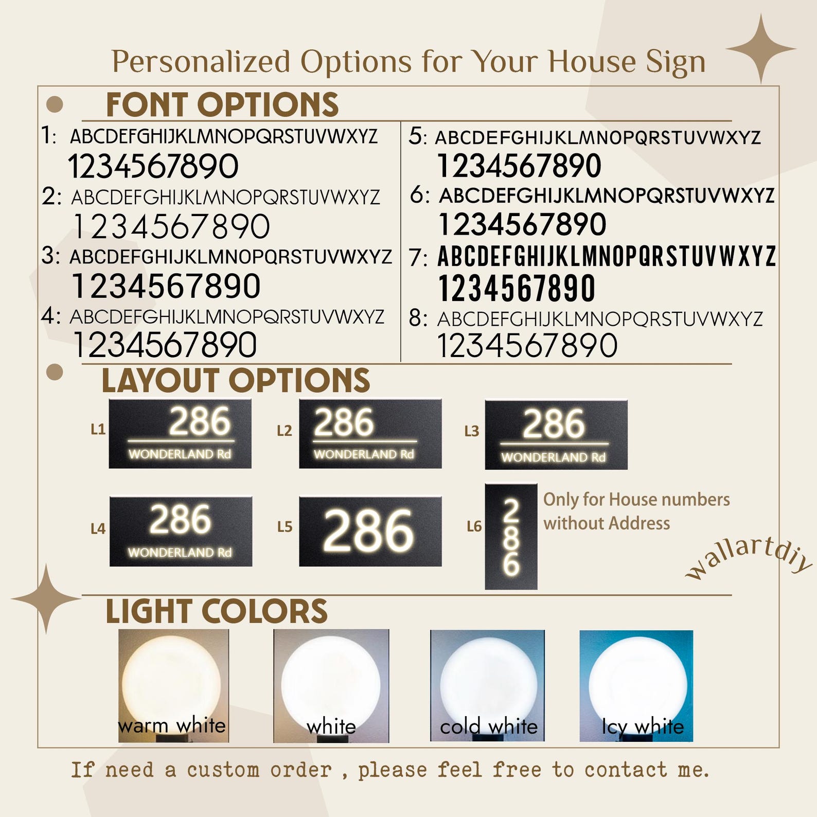 LED Backlit House Number Sign: Modern Illuminated Address Plaque for ...