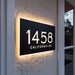LED Backlit House Number Sign Modern Illuminated Address Plaque ...