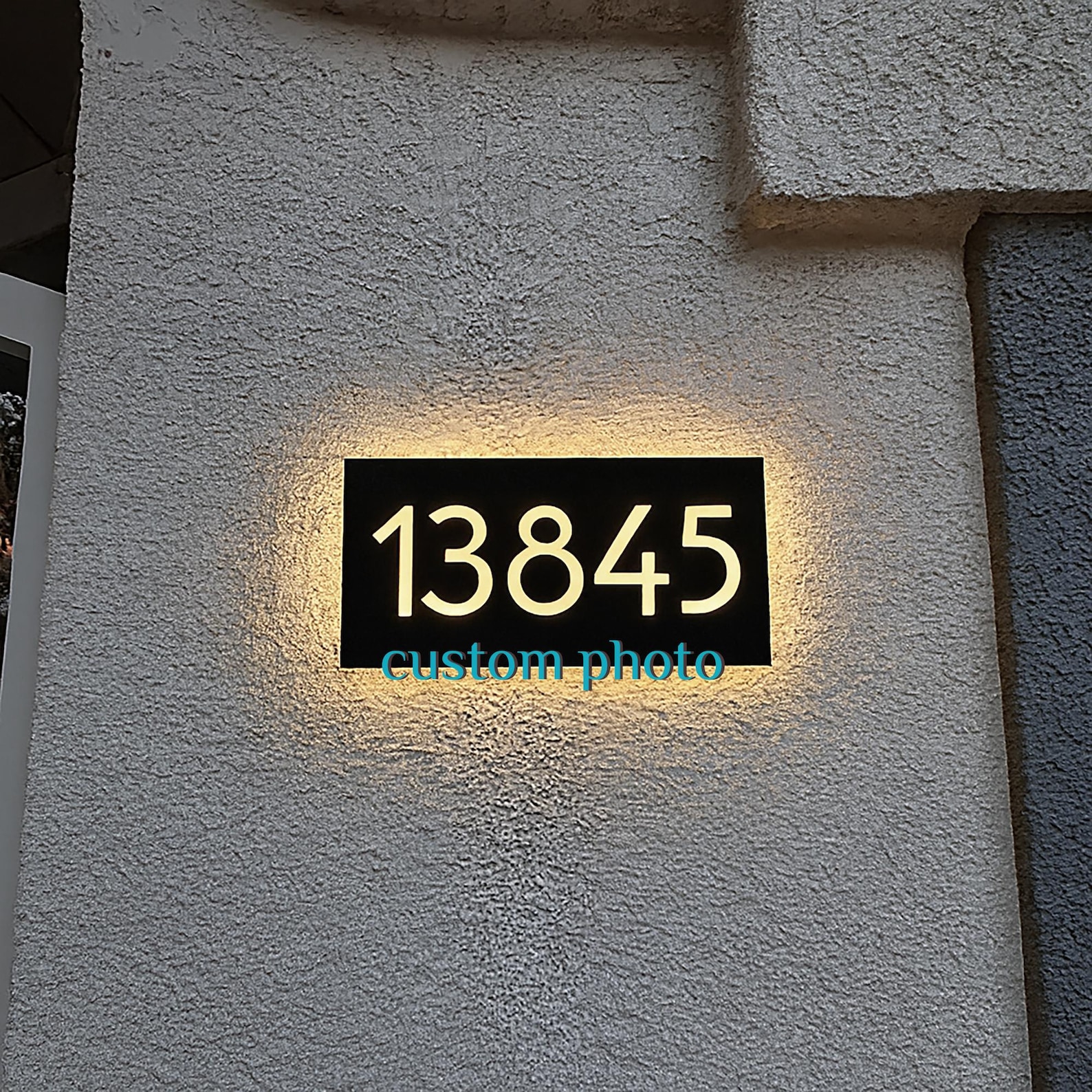 LED Backlit House Number Sign: Modern Illuminated Address Plaque for ...