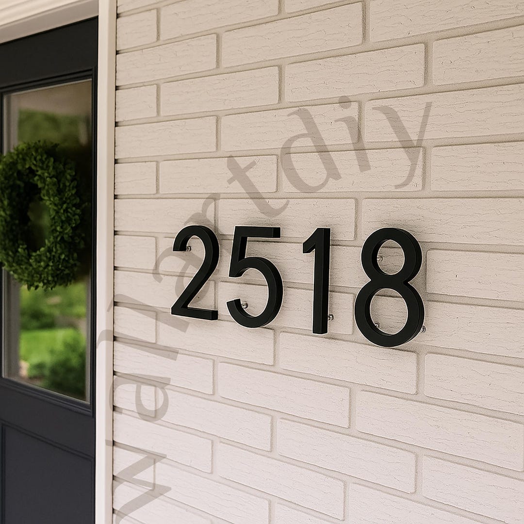 5/6/8 Inch Modern Floating Acrylic House Numbers, Custom Address Sign ...