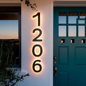 Lighted House Numbers LED Address Numbers Modern House Numbers Backlit ...