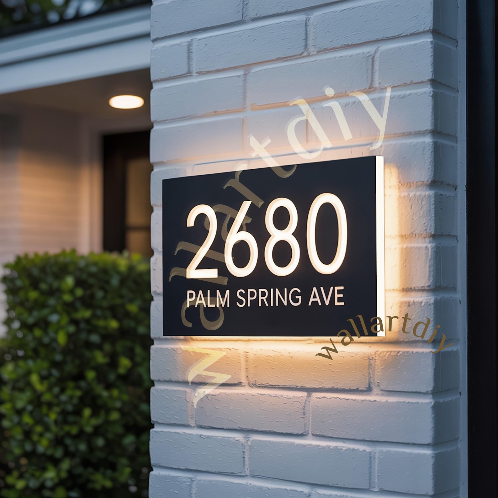 Modern LED House Number Sign: Backlit Metal & Acrylic Address Plaque ...