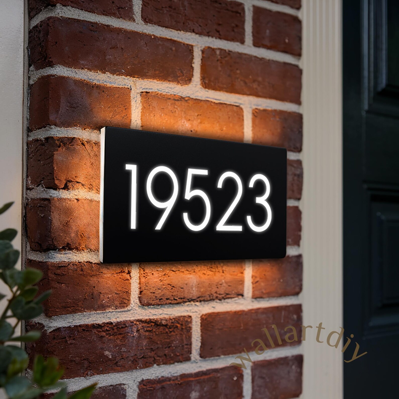LED Backlit House Number Sign: Modern Illuminated Address Plaque for ...