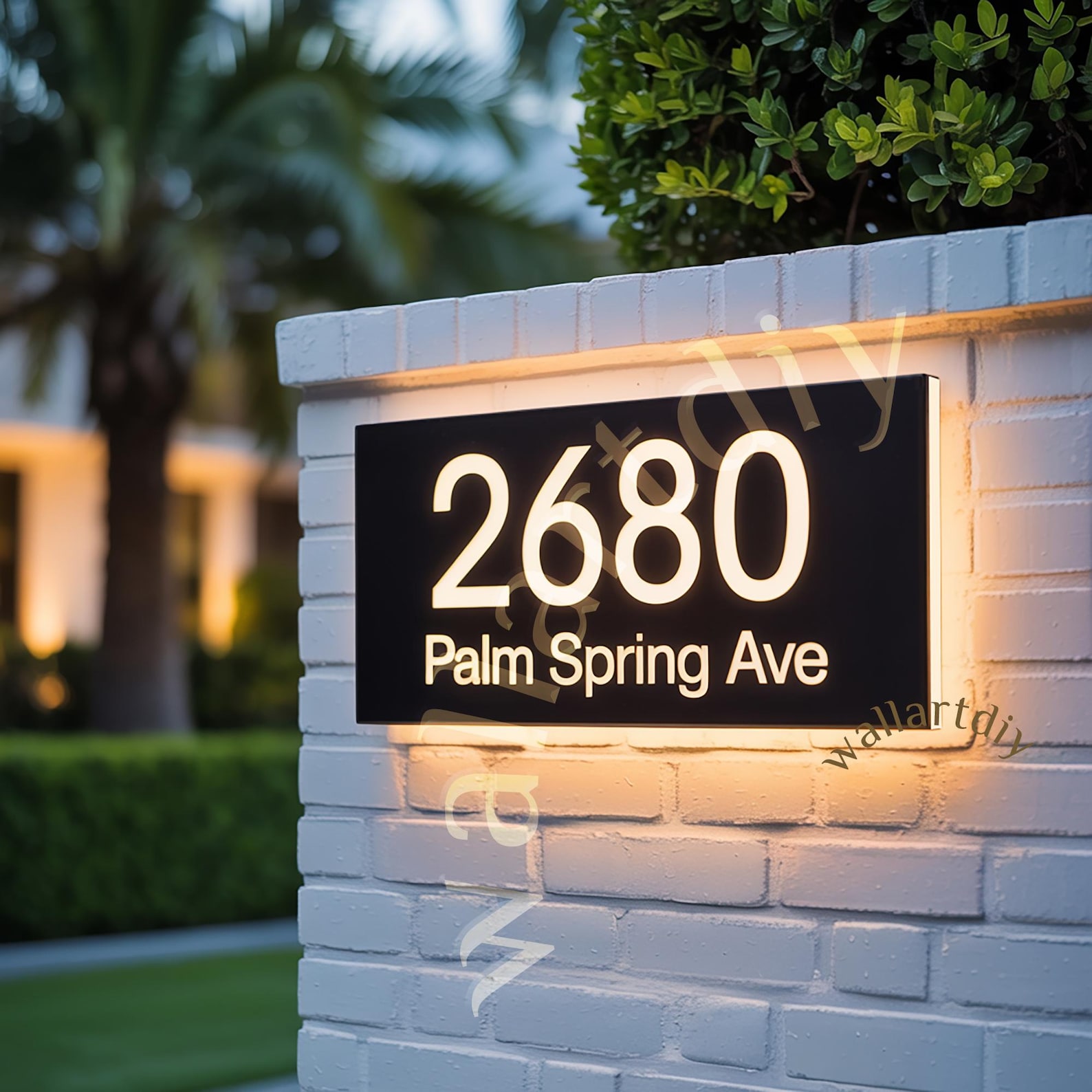 Modern LED House Number Sign: Backlit Metal & Acrylic Address Plaque ...