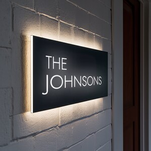 LED Backlit House Number Sign Modern Illuminated Address Plaque ...