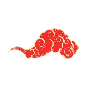 Japanese Clouds PNG Clipart Chinese New Year Digital Sticker Pack Red ...