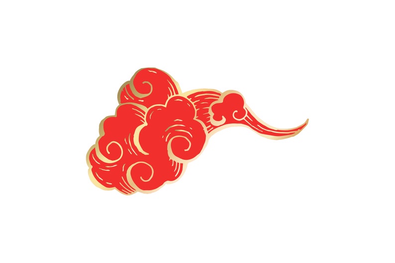 Japanese Clouds PNG Clipart Chinese New Year Digital Sticker Pack Red ...