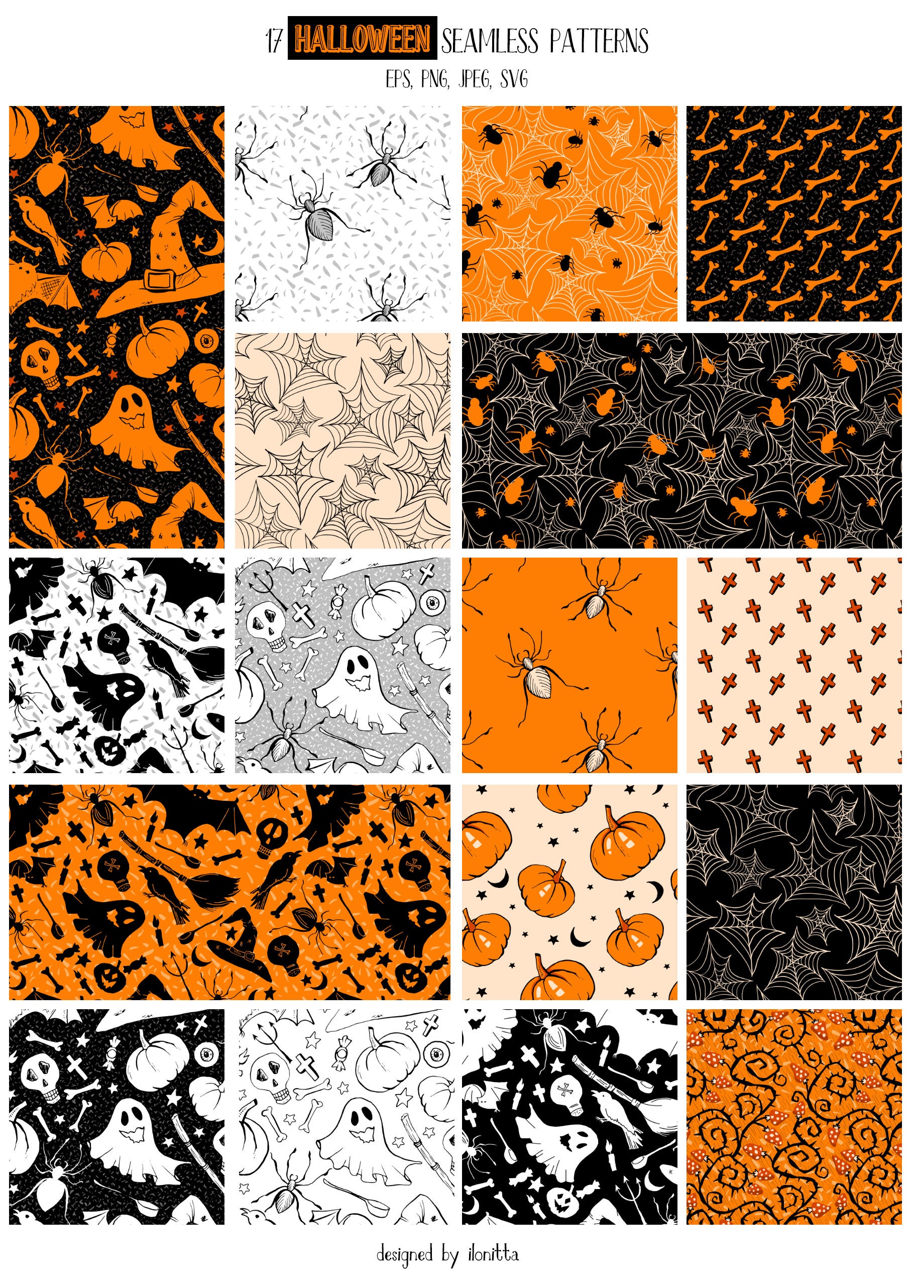 Halloween Clipart Halloween Digital Paper. Digital Download - Etsy