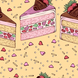 Cute Hand Drawn Sweets Digital Papers for Scrapbook, Fabric Textile ...