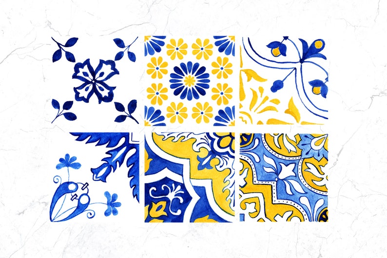Portuguese Tiles Clipart Digital Download Art. Talavera Digital Print ...