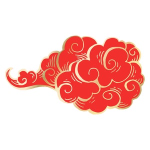 Japanese Clouds PNG Clipart Chinese New Year Digital Sticker Pack Red ...