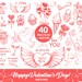 Valentines Day Doodles Clipart Bundle. Love Lettering Hearts - Etsy