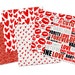Valentines Day Love Digital Paper, Seamless Pattern. Hearts, Red Lips ...