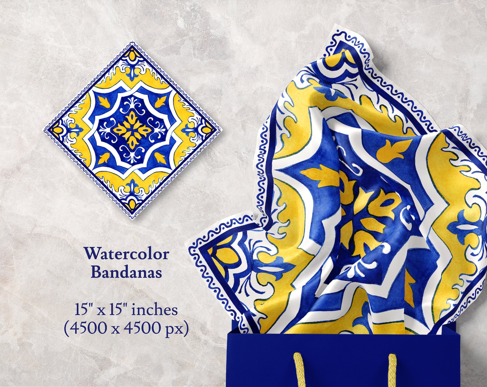 Bandana Sublimation Designs Watercolor Print Hand Painted | Etsy