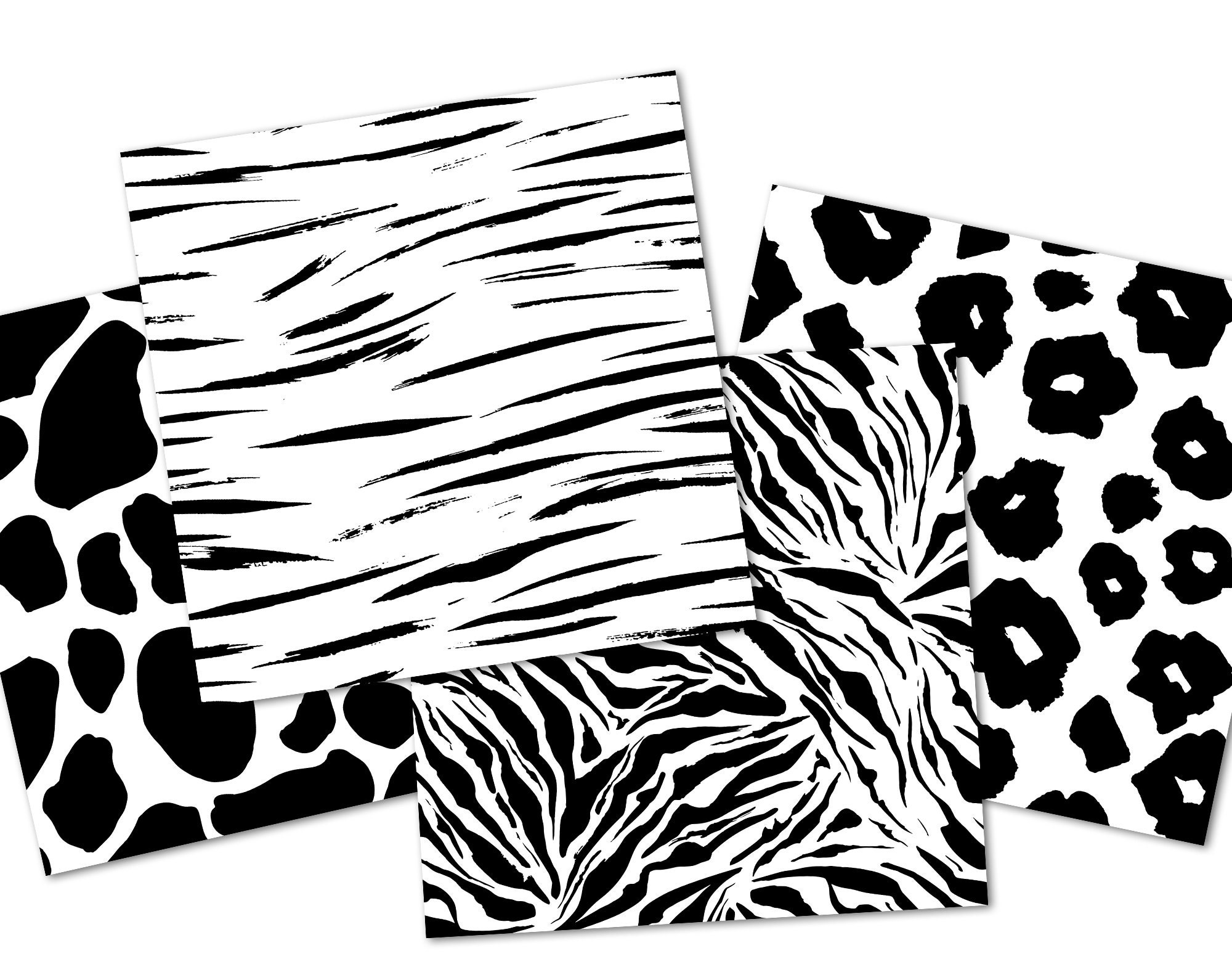 Black and White Digital Paper Seamless Pattern. Modern Doodle - Etsy