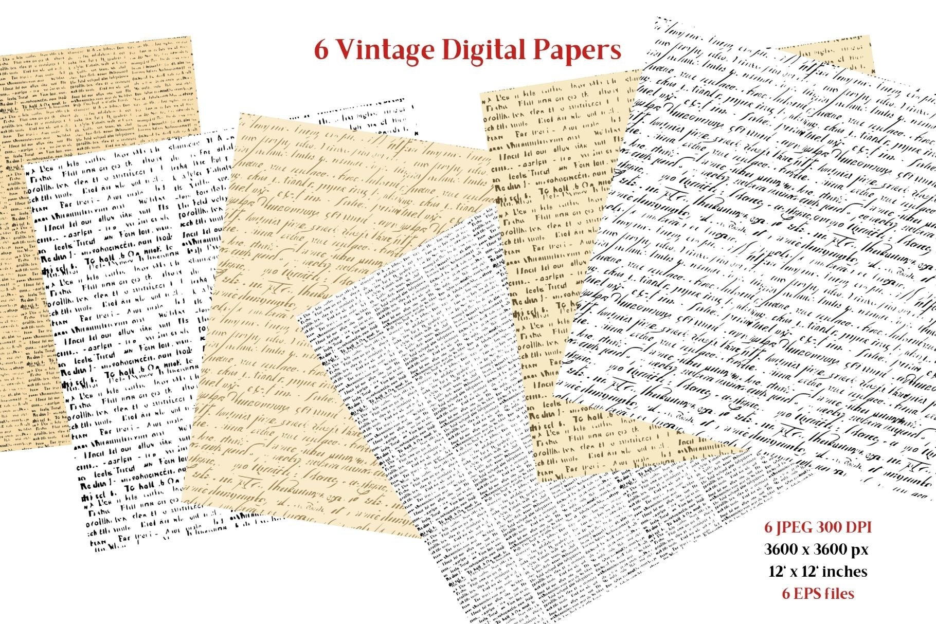 Old Handwritten Text Digital Papers Vintage Papers Junk - Etsy
