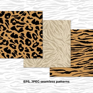 Safari Animal Print Digital Paper: Seamless Patterns Vector Bundle ...
