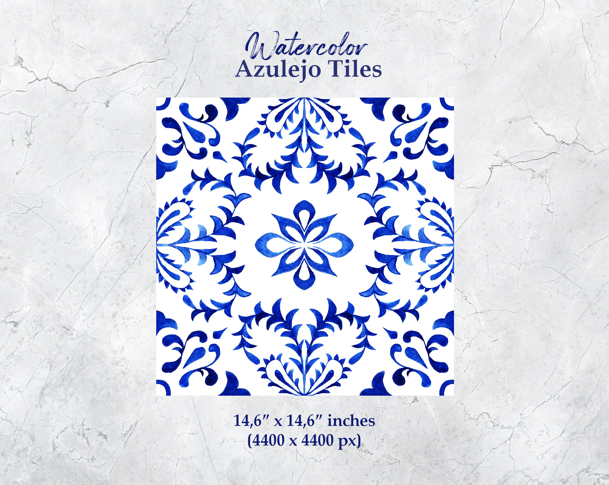 Portuguese Tiles. Mosaic Talavera Stencil Watercolor Clipart. - Etsy